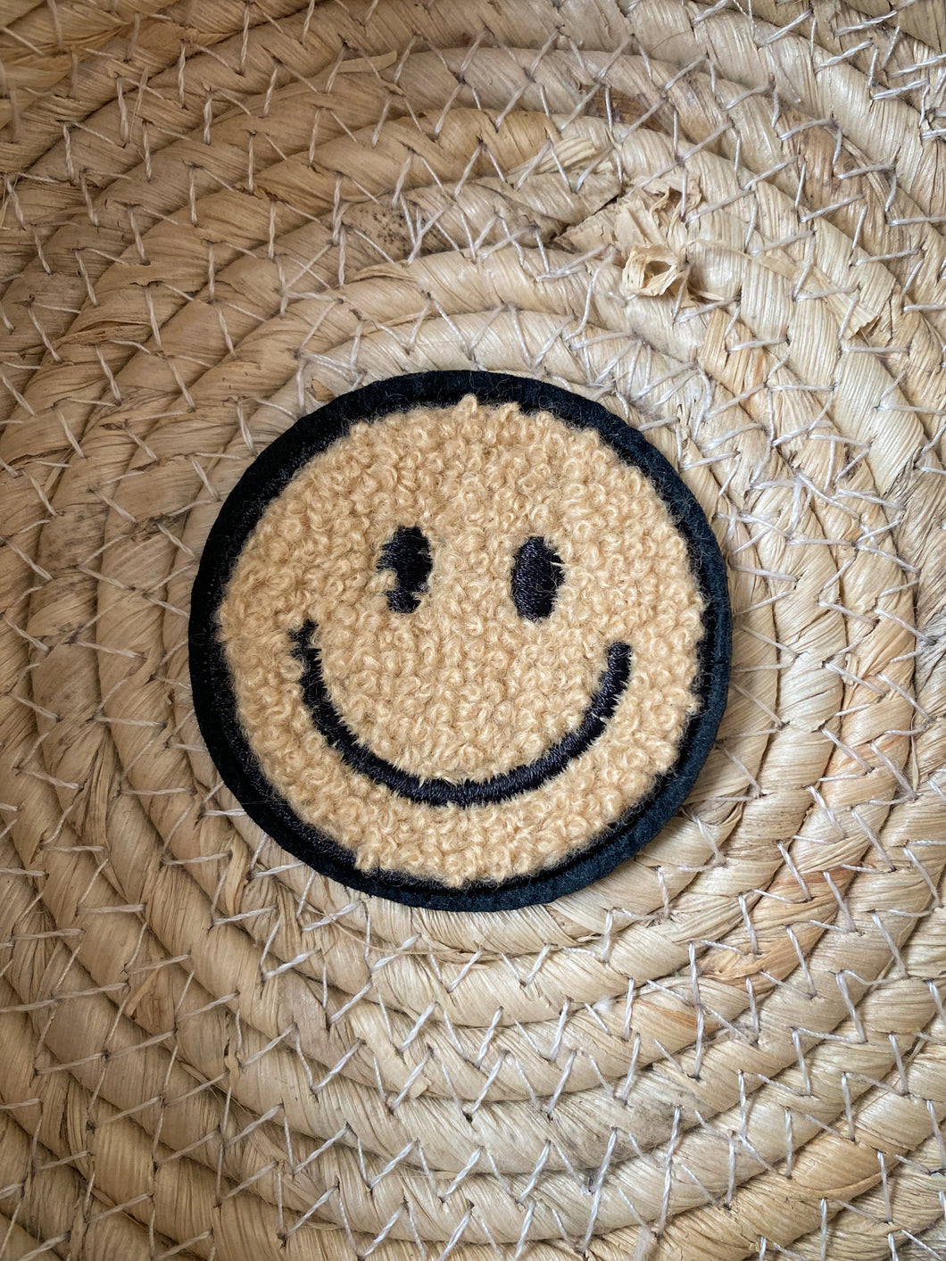 Smiley beige - Chenille Patch – Mein holder Prinz GmbH